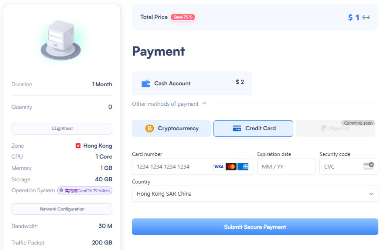 Step-by-Step Guide: Buy SurferCloud ULightHost VPS for $1 in 1st Mo. - SurferCloud Blog